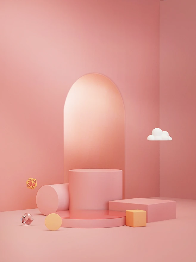 CAD 三维 几何空间 清新 背景素材@Cold（七米）-花瓣网