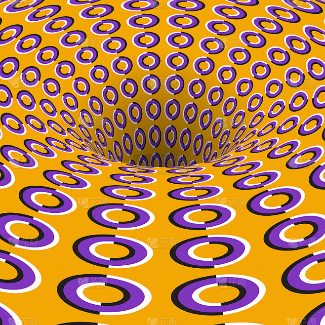 Rotating rings patterned hole. Vector optical illu