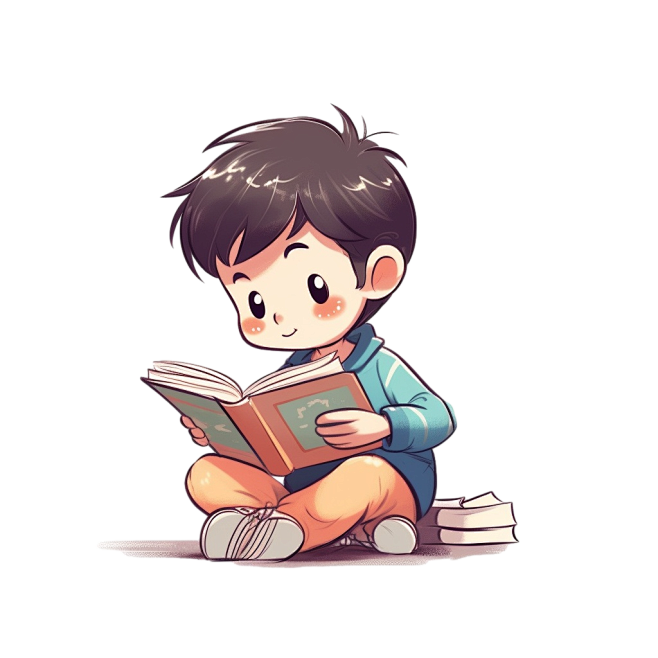 千库网_扁平风卡通儿童读书_元素编号13623927