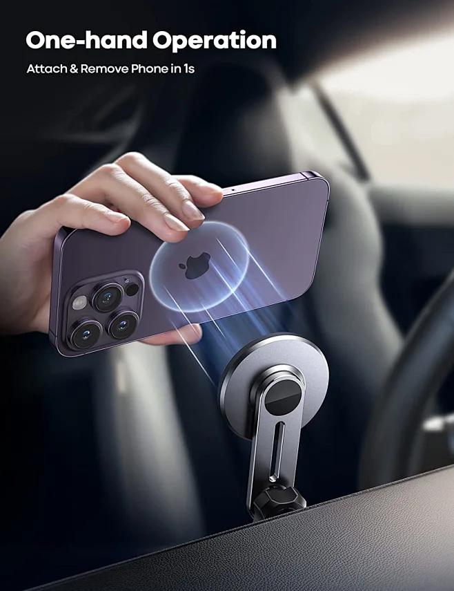 Amazon.com: Car Phone Holder Mount for MagSafe - [20 Strong Magnets] [Aluminum Stable Frame ...