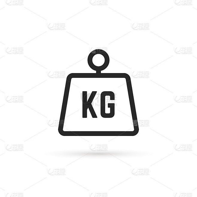 黑色细线简单kg图标