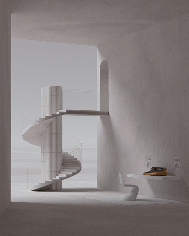 3D animation architecture motion Ramp ramps stair stairs