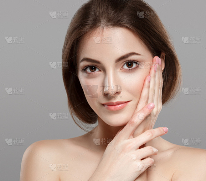 青年人,人的脸部,肖像,灰色背景,下巴,脸颊,彩妆,拟人笑脸,spa美容