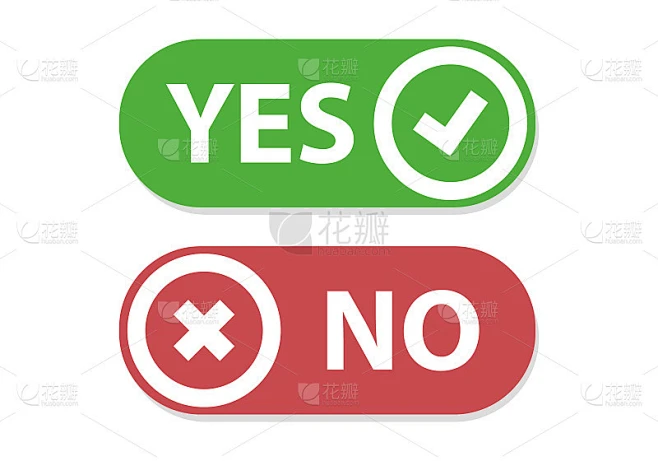 是和否开关按钮标志。矢量图素材-花瓣网