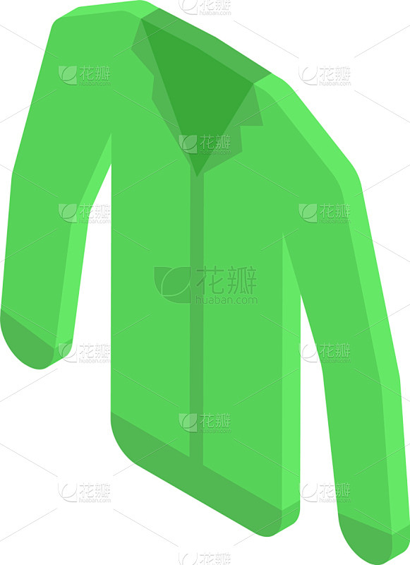 green jacket icon isometric style