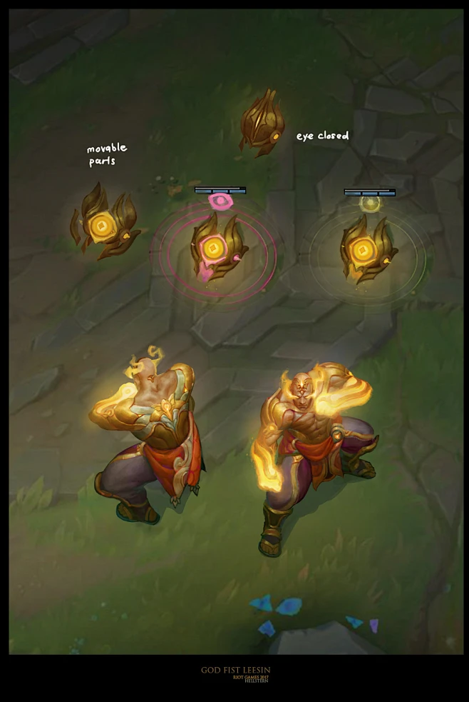 God Fist Lee Sin concept art, Elena Bespalova : God Fist Lee Sin skin ...