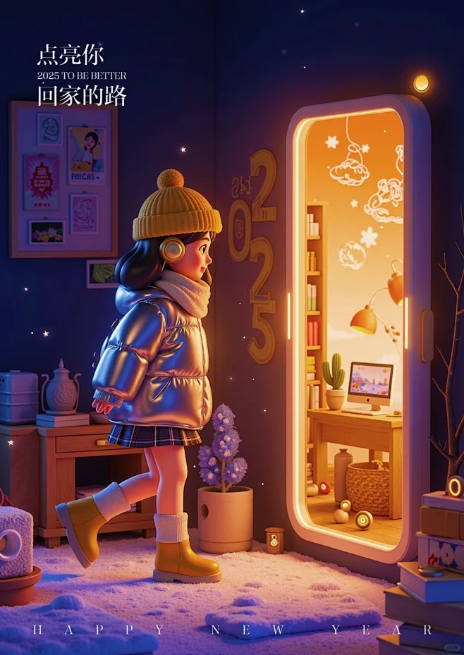 【SD】Flux 2025照亮回家的路 大模型：f1fp8 lora：一元-花瓣网