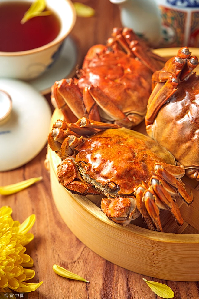 #清蒸阳澄湖大闸蟹 -源自视觉中国VCG211163860965-花瓣网