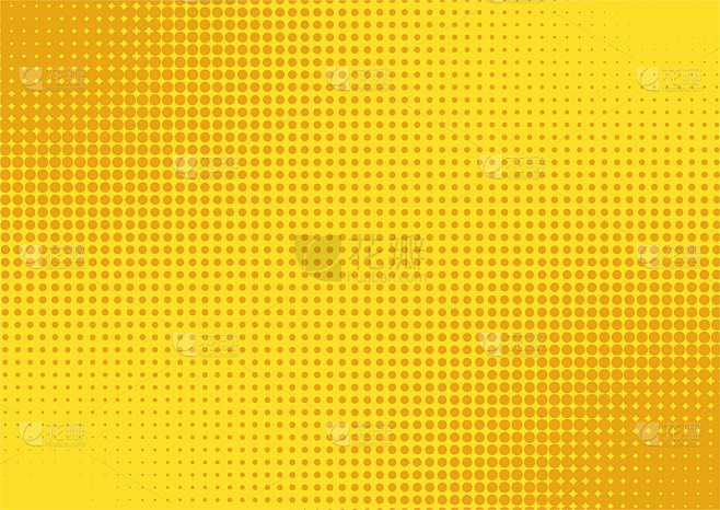 Yellow Comic Cartoon Background. Halftone Vector I