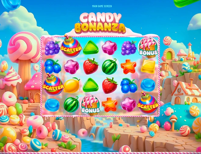 Candy slot game fruits Casino Game Sweets mobile game Game Art game ui ...