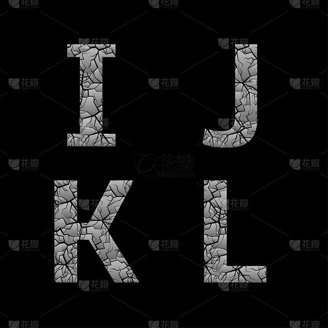 银碎IJKL字母