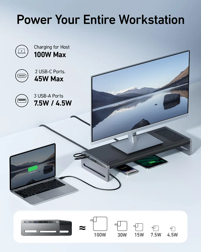 Amazon.com: Anker 675 USB-C Docking Station (12-in-1, Monitor Stand ...