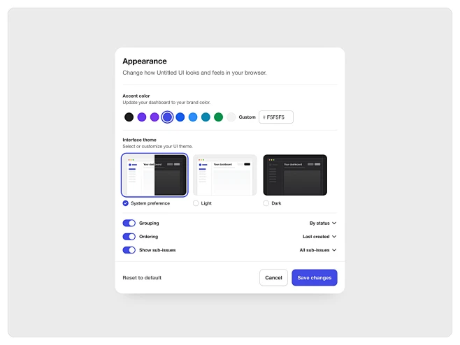 Appearance settings — Untitled UI-花瓣网