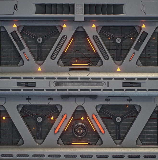 Sci Fi Wall Material - Substance Designer, Julian Brockmanns : 100% Substance Designer. Rendered ...
