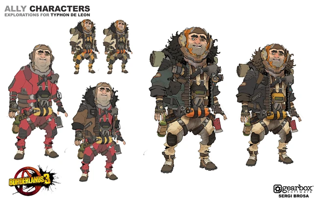 BORDERLANDS 3 - ALLY CHARACTERS / Clay / Typhon / Moxxi, Sergi Brosa ...