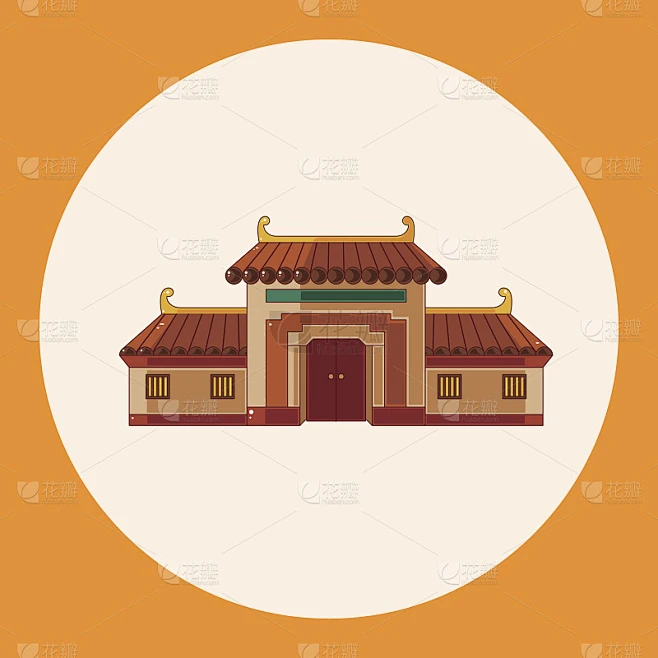 中国建筑主题元素素材-花瓣网