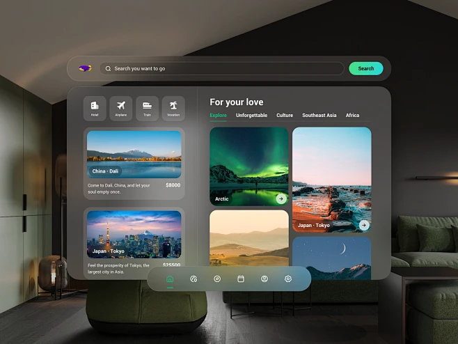 Apple vision pro UI design for travel products by OrangeDesign Studio ...