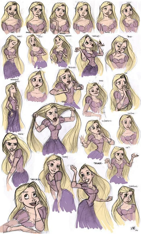 Rapunzel - 25 Expressions by Casemanartist on deviantART-花瓣网
