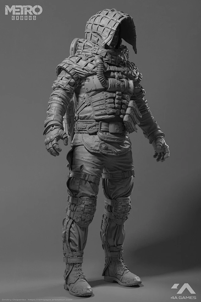 Metro Exodus-Spartan Stealth Suit / hipoly model, Dmitry Osipenko : Concept art - by Vlad Tkach ...