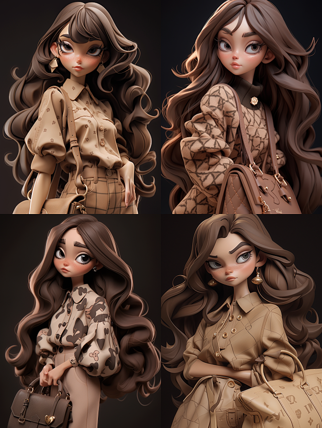smithgeorge_fully_bodya_doll_with_long_brown_hair_wearing_a_LV ...