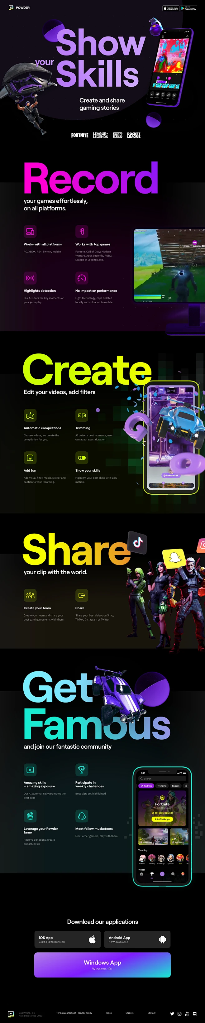 Powder Landing Page Example: Show your skills with Powder and create ...