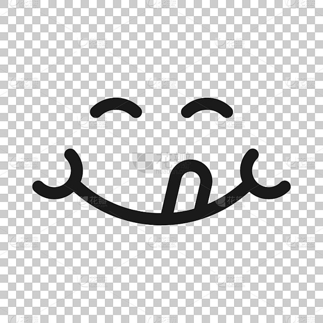 Smile face icon in transparent style. Tongue emoti