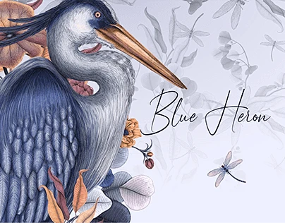 Blue Heron : Diseño de pattern ilustrado.图片_a提案1701图片素材-花瓣网
