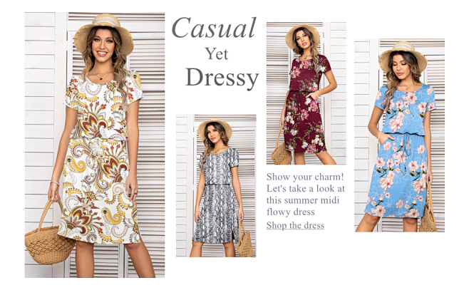 Casual midi flowy dress