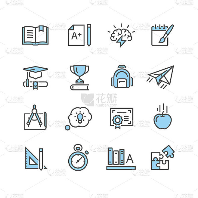 学校科目的矢量图标