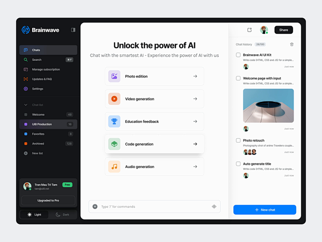 Brainwave - AI UI Kit ai ai chat app ai chat ui kit ai figma ui kit ai ui kit artificial ...