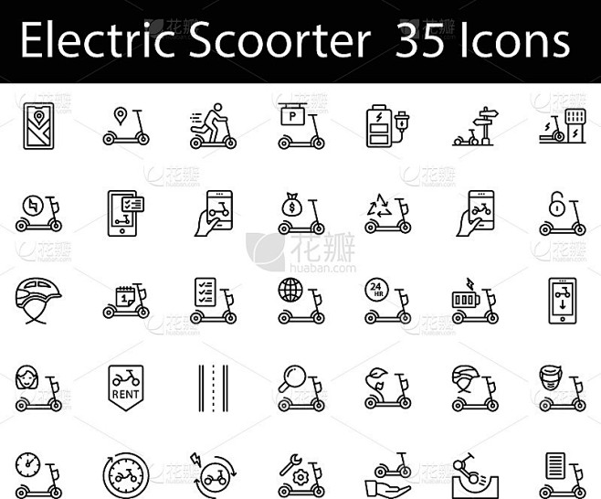 Kick Scooter App Concept, Rental Bike Vector Icon