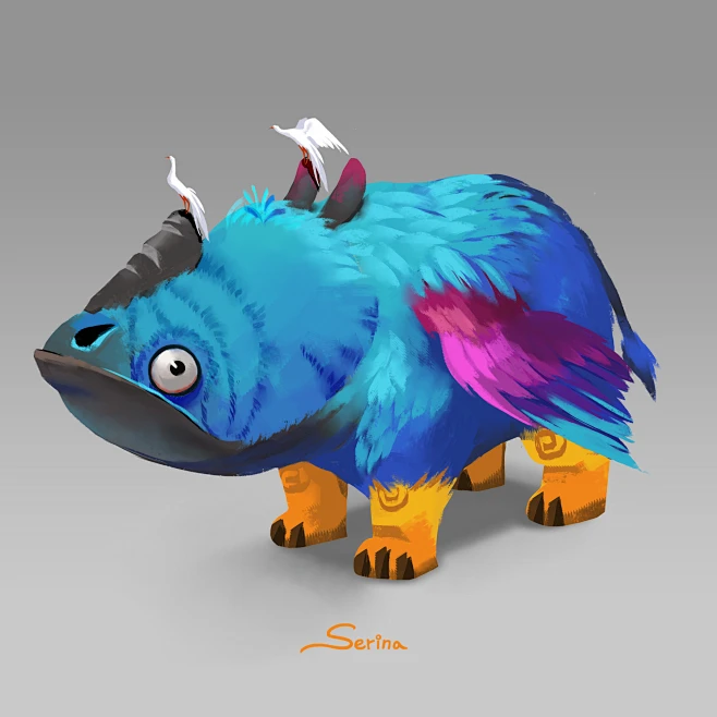 [Creature Design] Flying Rhino, Serina Mo : [Creature Design] Flying ...