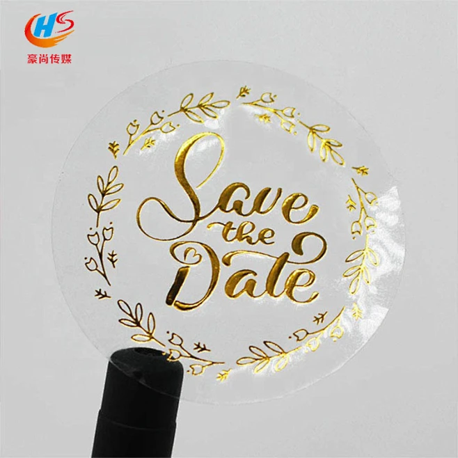 透明不干胶标签封口贴定 制圆形贴纸印可印LOGO刷烫金透明标签贴-花瓣网