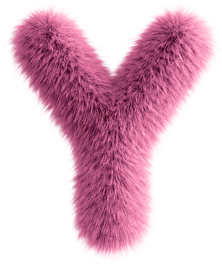 Pink 3D Fluffy Letter Y