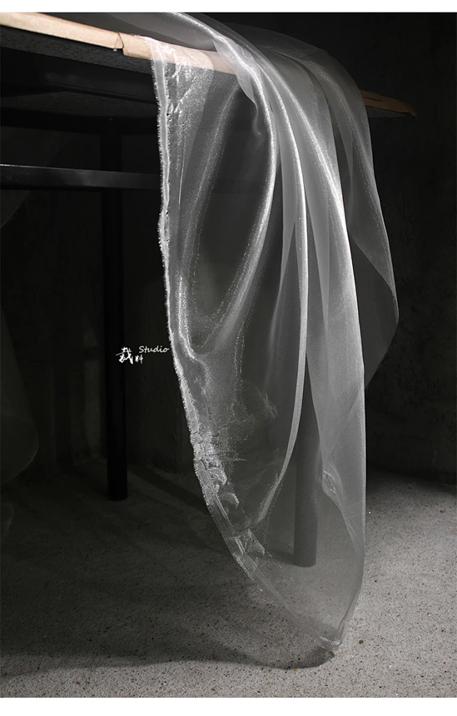 水光瀑布 透明闪光亮光布料网纱珠光欧根纱透视婚纱礼服童装面料-淘宝网-花瓣网