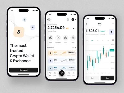 Crypto Exchange Mobile App - Crypfin bitcoin btc clean crypto app ...