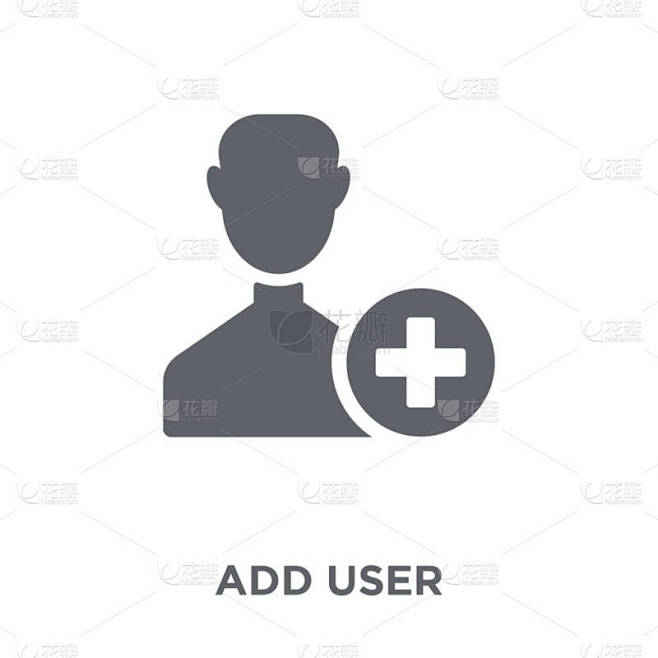 添加用户图标。从 web 导航集合中添加用户设计概念。简单的元素向量例证在白色背景.