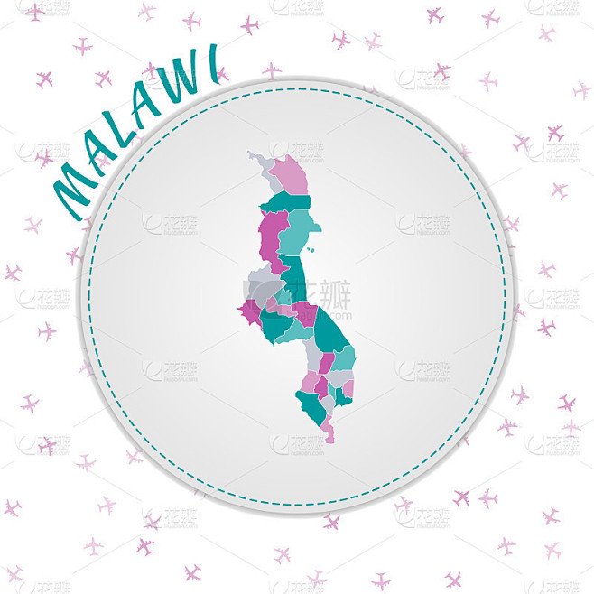 马拉维地图设计。