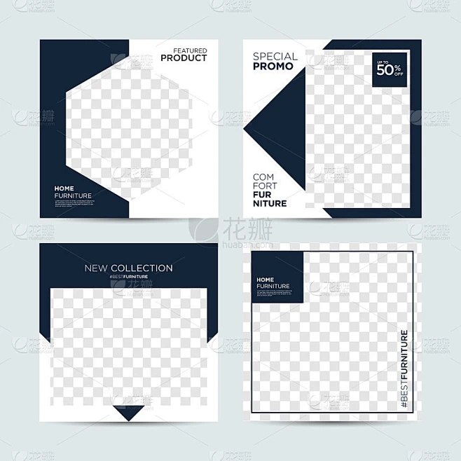Social Media Template Frame素材-花瓣网