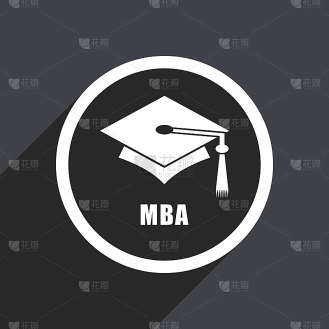 Mba平面设计矢量图标。