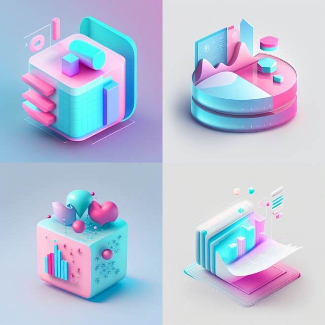 minimin_ui_icon_3d_light_blue_and_pink_data_information_growth ...