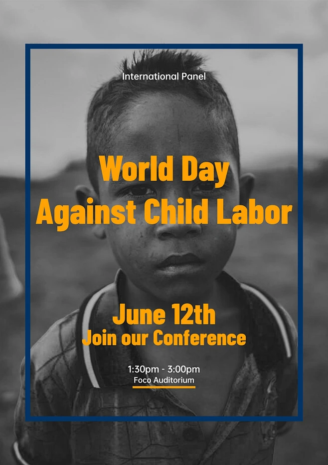 Simple Filter Element World Day Against Child Labor Propaganda Poster素材-花瓣网