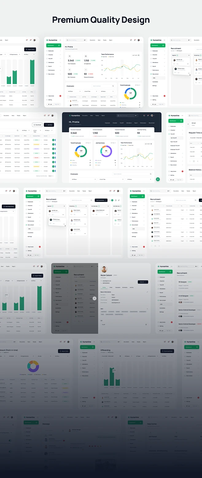 Humanline - HR Management Dashboard UI Kit - Figma Resources ...