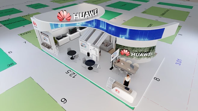 booth design Exhibition 3D huawei booth Stand Exhibition Design -花瓣网
