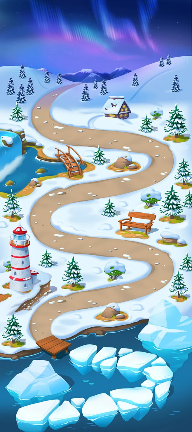 solitaire map game background Stage game design Level-花瓣网