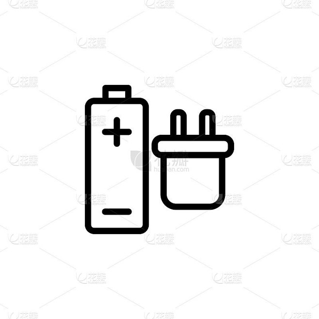 电池和电源图标在矢量。标识