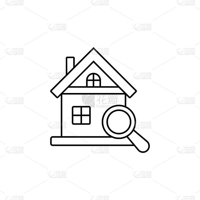 Search house icon - Finding a home sign vector