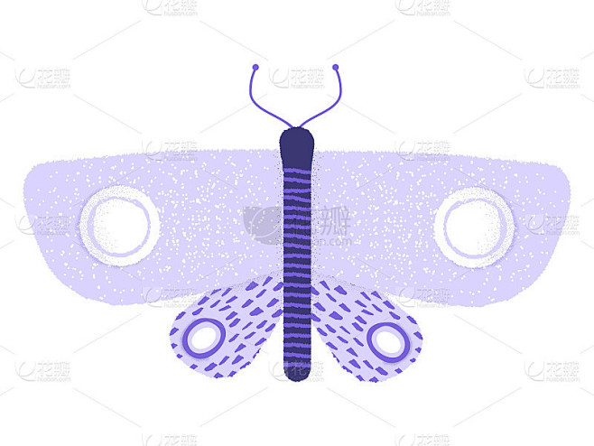 singular butterfly with stipple texture