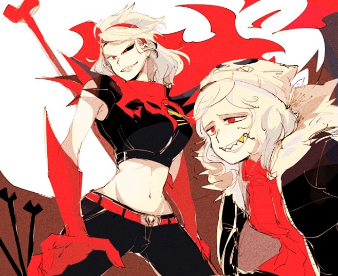 underfell human sans & papyrus -花瓣网