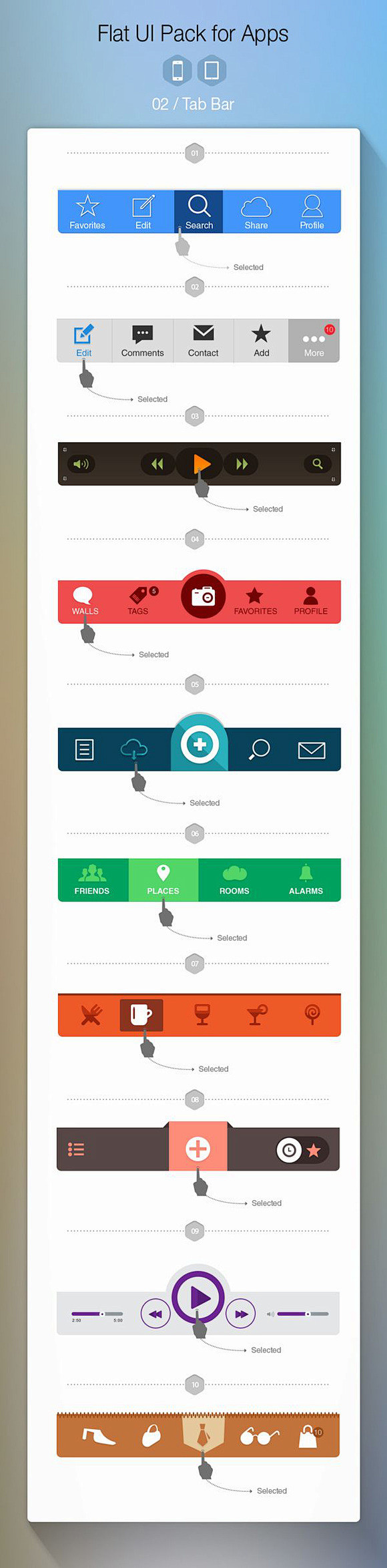 iOS7 Tab bar#flat# - 亜欧芋采集到【GUI】客户端 界面 图标 - 花瓣